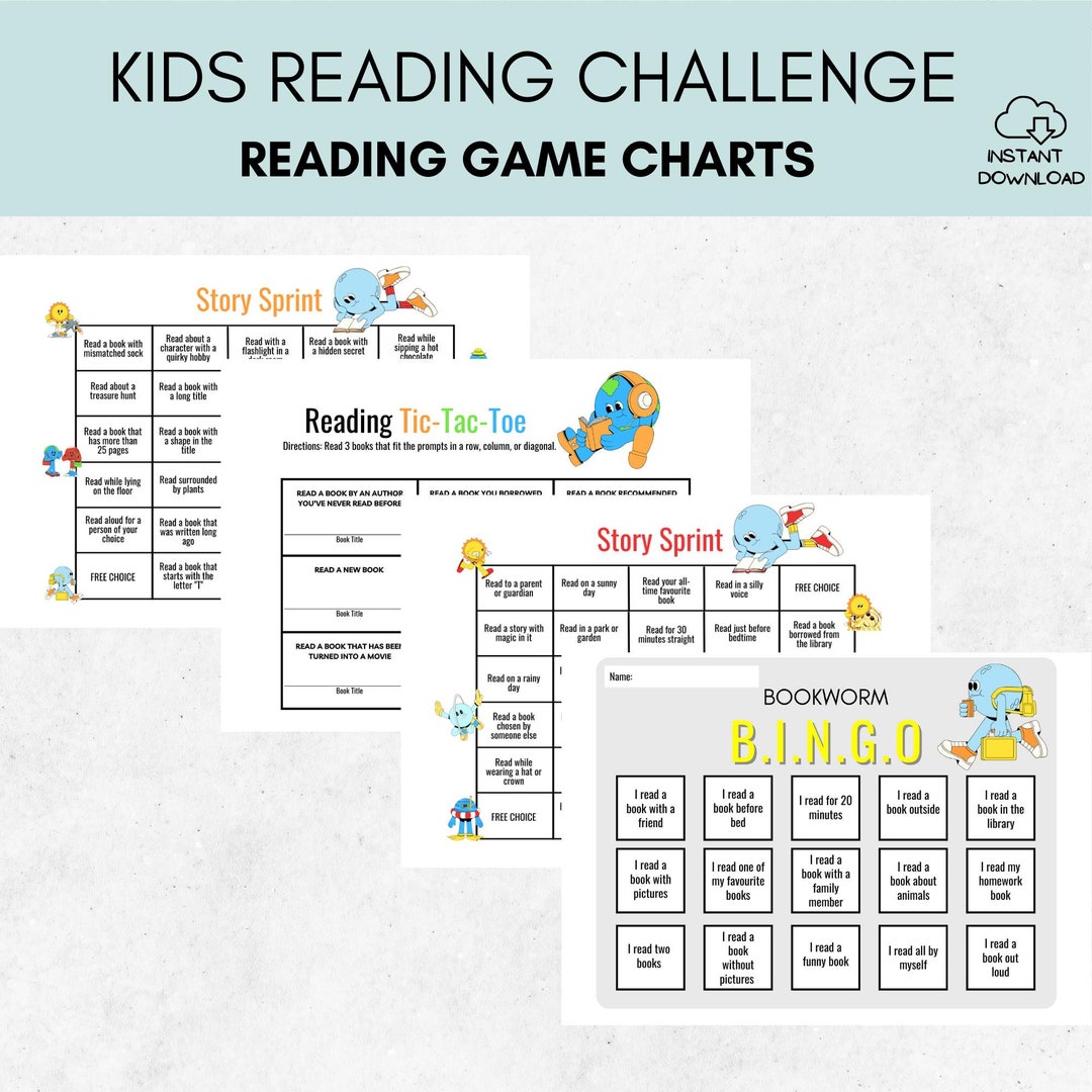 Kids’ Reading Challenge Bundle | Printable Kids Reading Chart | Daily ...