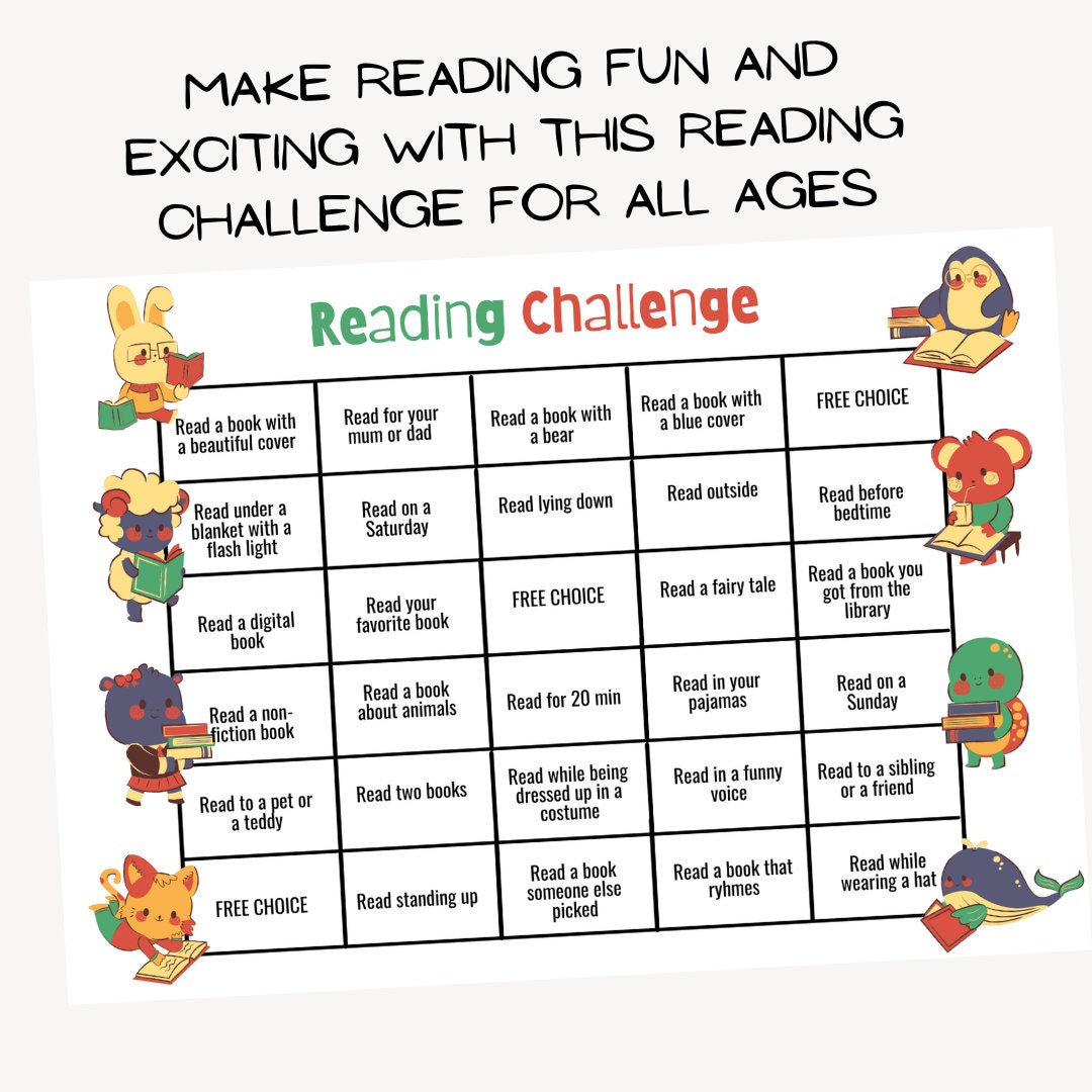 Kids Reading Challenge Printable Kids Reading Chart Daily Reading Home ...