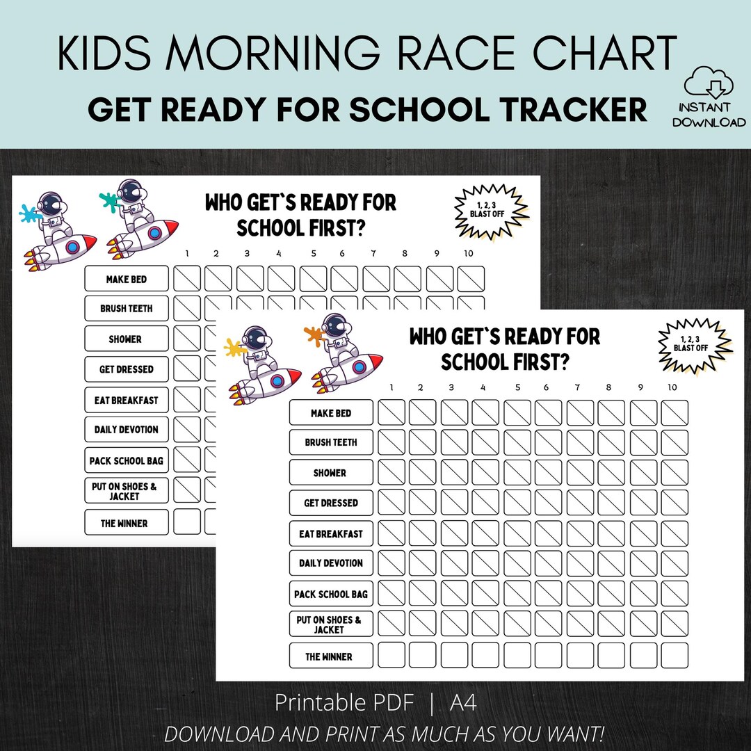 Getting Ready for School Chart | Competition Chart | Customizable ...
