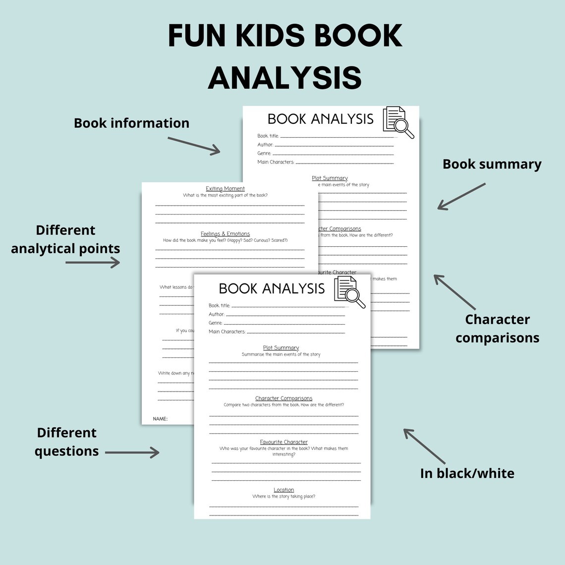 Educational Kids Book Analysis | Book Analysis Template | Kids Book ...