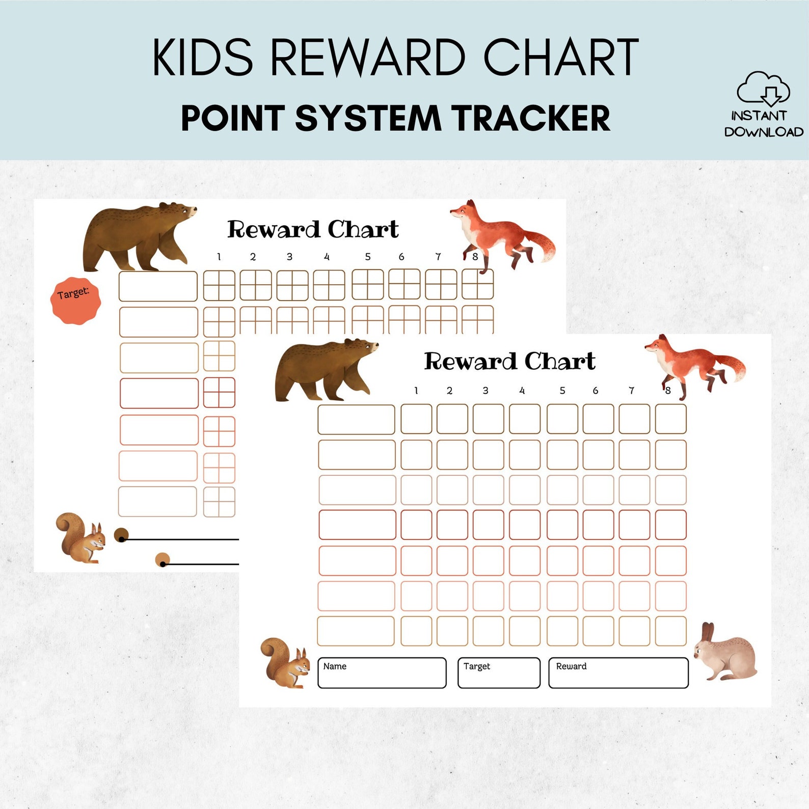 Kids Reward Chart Multiple Kids Reward Chart Editable & Printable ...