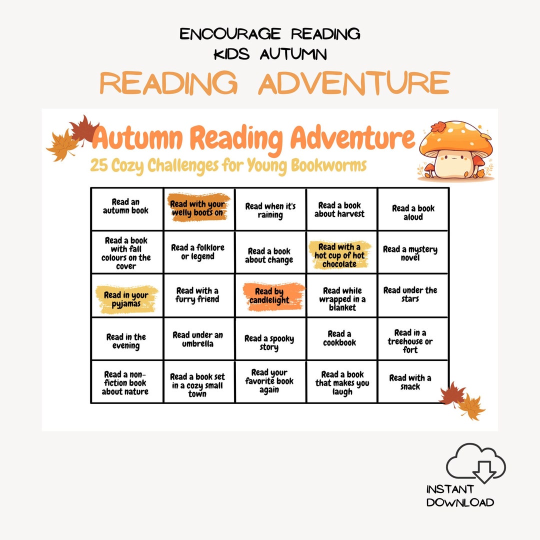 Kids Autumn Reading Adventure Printable Kids Reading Chart Daily ...
