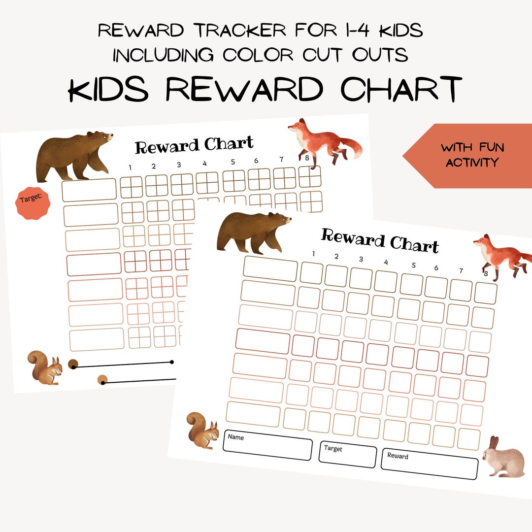 Kids Reward Chart Multiple Kids Reward Chart Editable & - Etsy