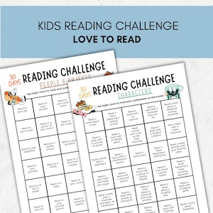 Kids’ Reading Challenge | Printable Kids Reading Chart | Daily Reading ...