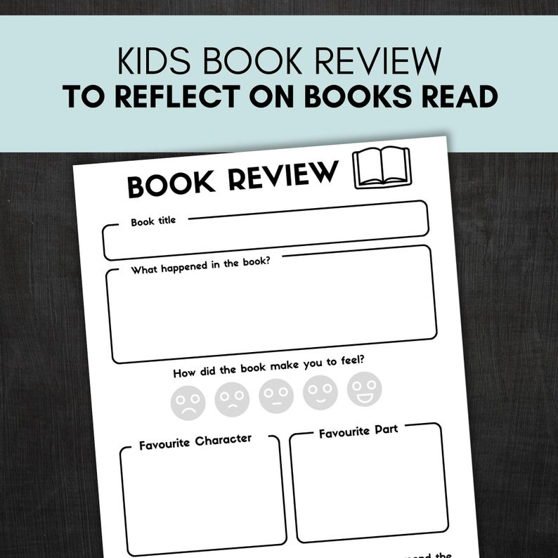 Kids Book Review Template: Printable Activity Sheet (digital Print) - Etsy