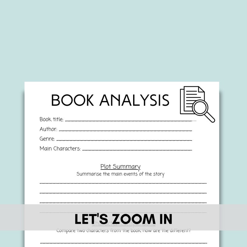Educational Kids Book Analysis | Book Analysis Template | Kids Book ...