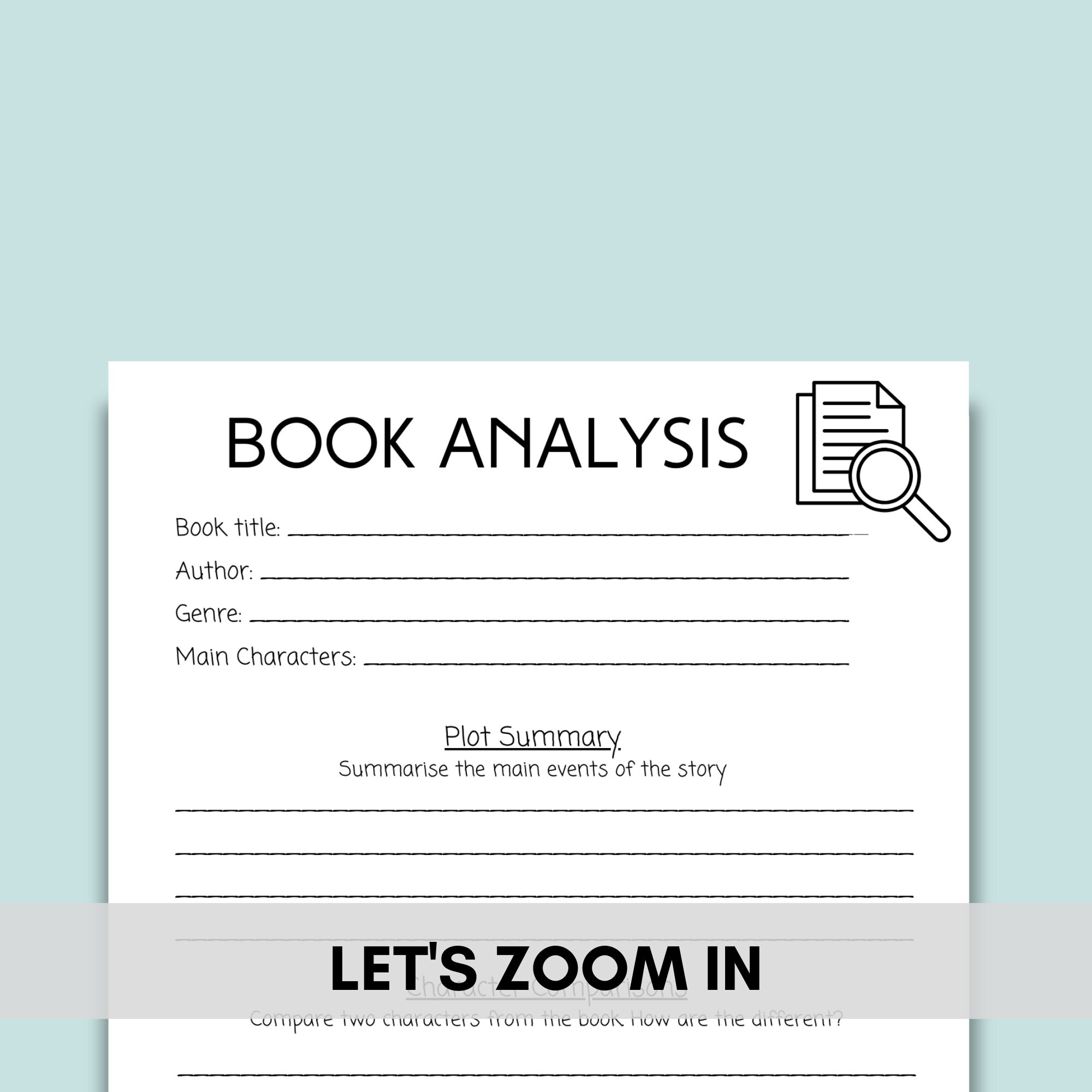 Educational Kids Book Analysis | Book Analysis Template | Kids Book ...