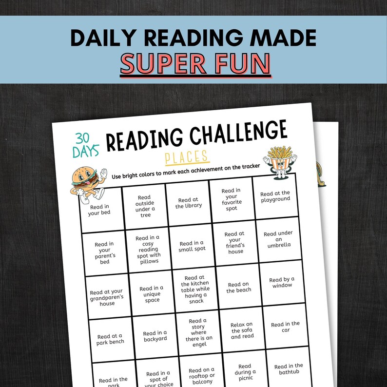 Kids’ Reading Challenge | Printable Kids Reading Chart | Daily Reading ...
