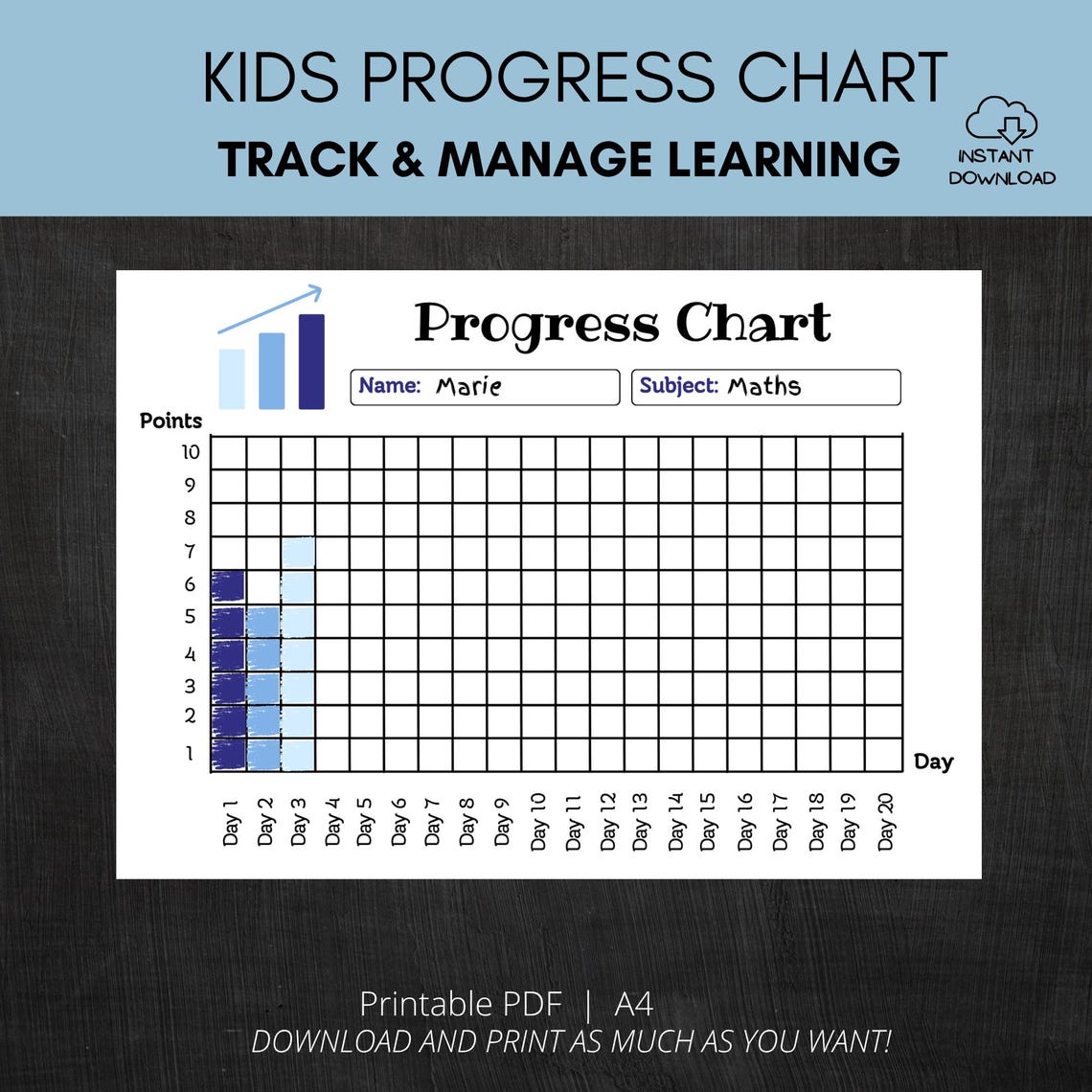 Printable Kids Learning Progress Chart: Homeschool Tracker (instant ...