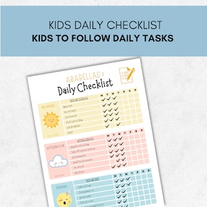Kids Daily Checklist | Morning Routine | Bedtime Routine | After School ...