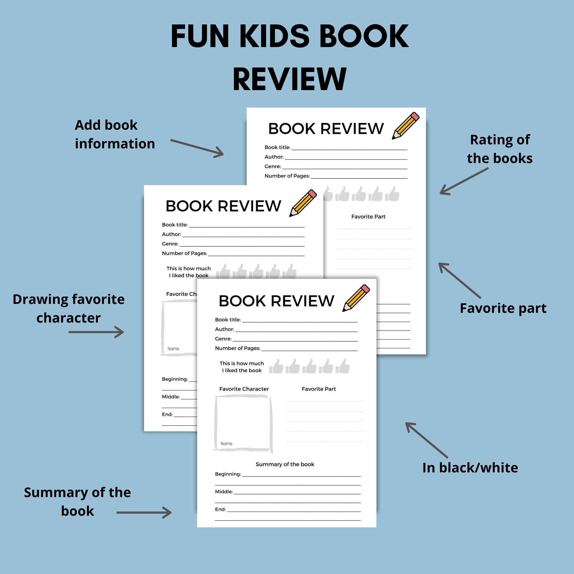 Educational Kids Book Review Book Review Template Kids Activity Sheet ...