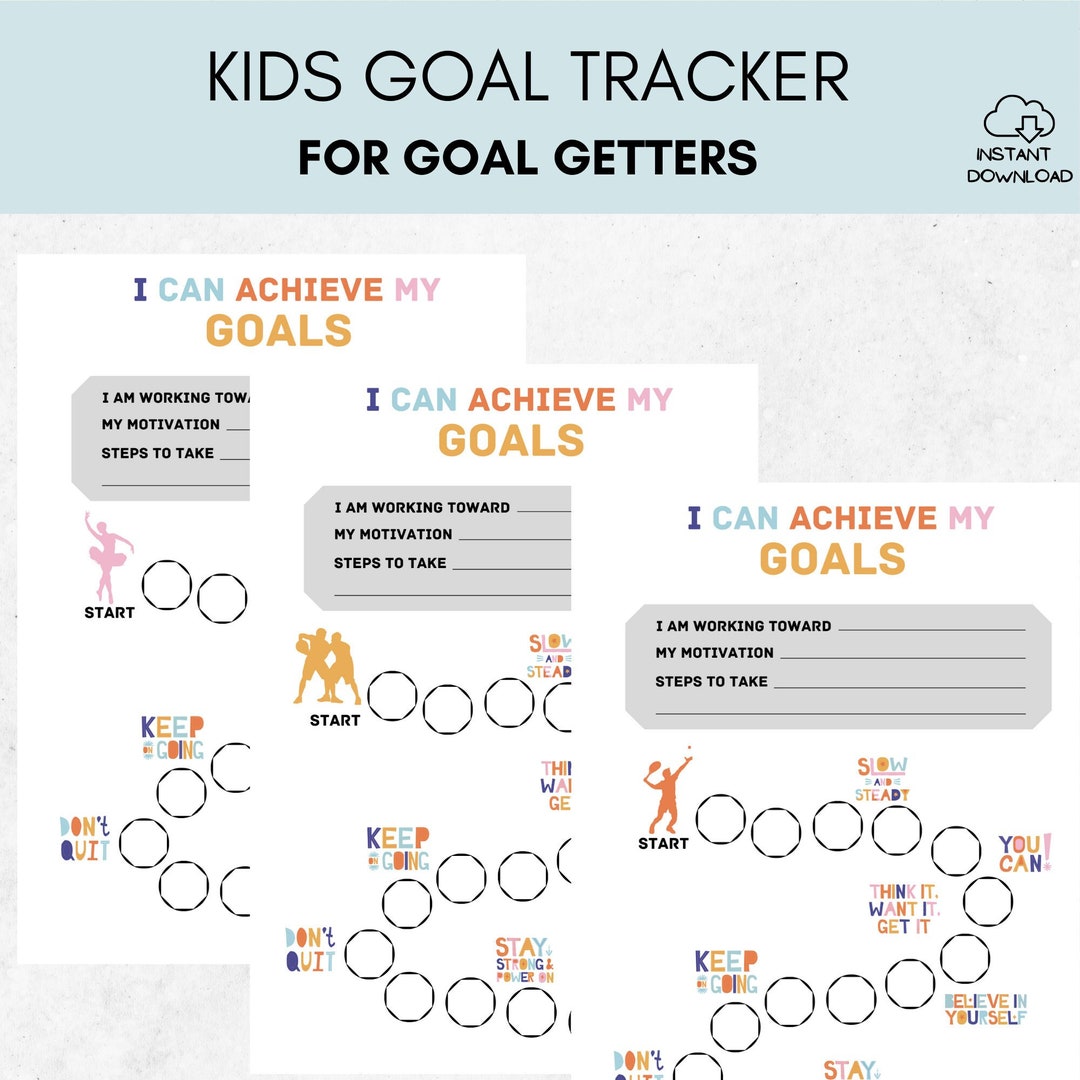 Kids Goal Manager and Tracker Chart | Printable Goal Manager and ...