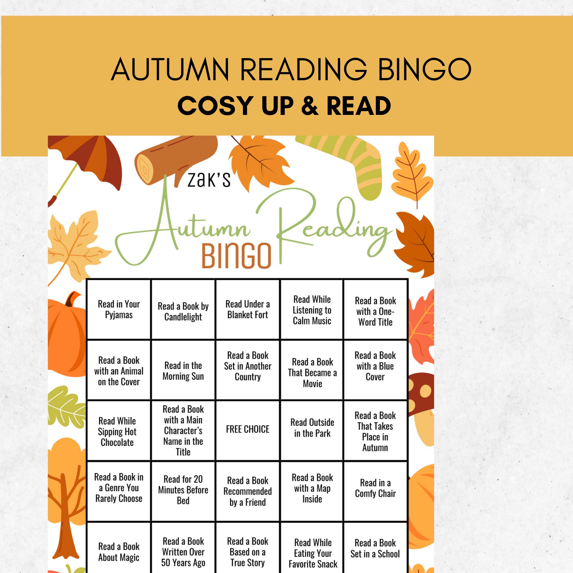 Autumn Reading Bingo| Printable Kids Reading Bingo | Daily Reading ...