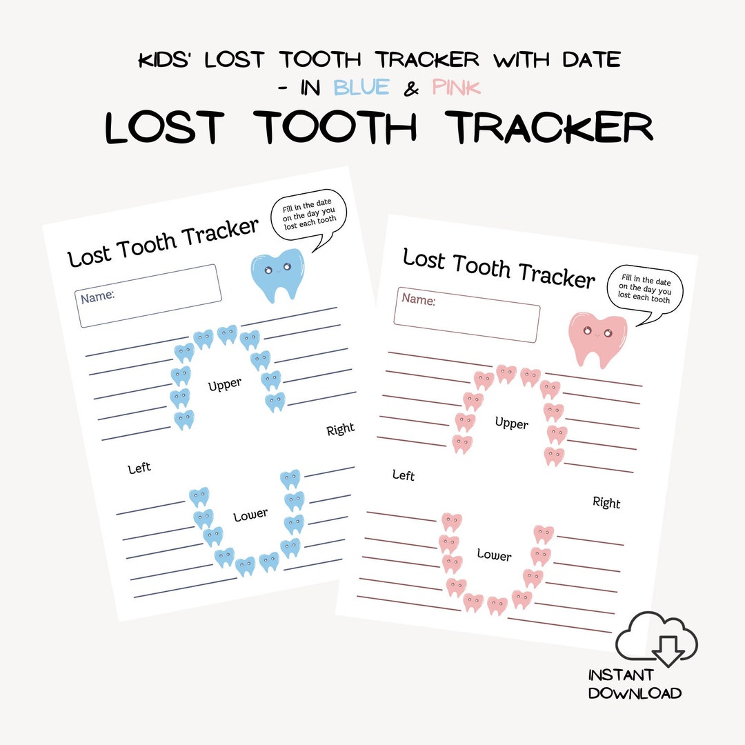 Kids Lost Tooth Tracker Children's Lost Tooth Chart - Etsy