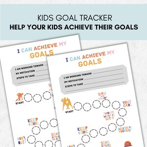 Kids Goal Manager and Tracker Chart | Printable Goal Manager and ...