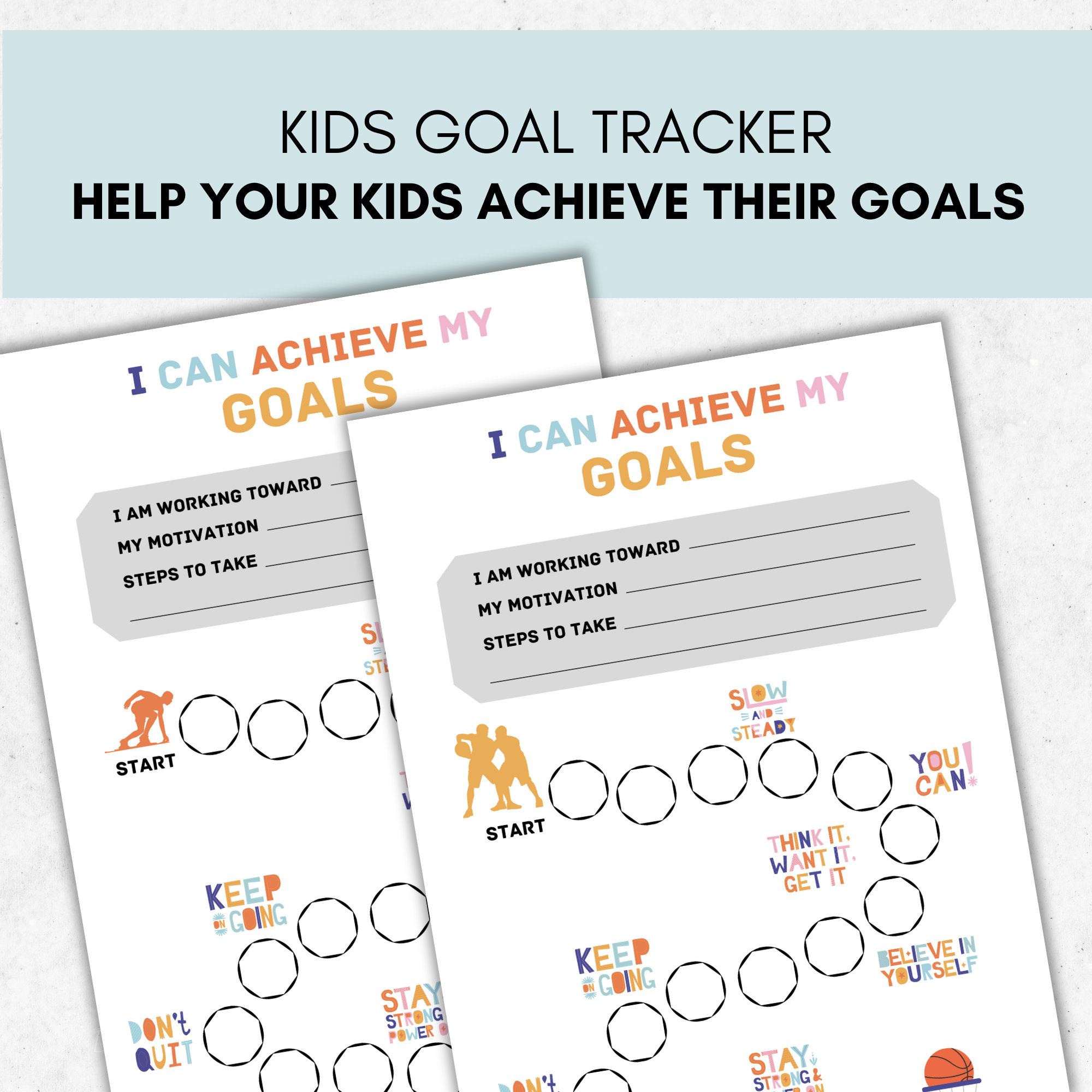 Kids Goal Manager and Tracker Chart | Printable Goal Manager and ...