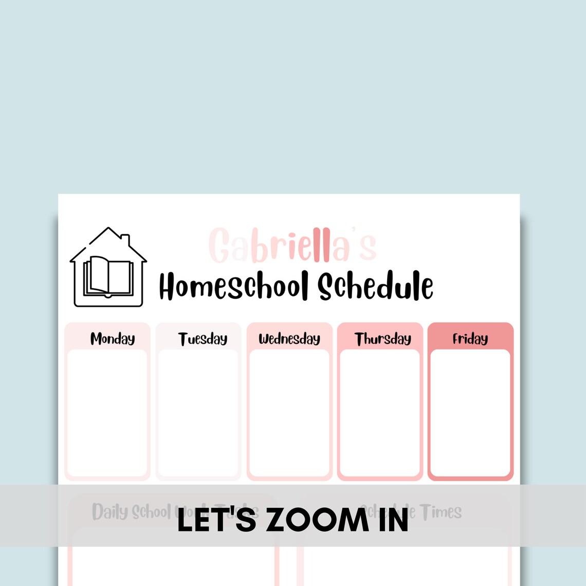 Kids Homeschool Schedule Kids Learning Planner Homeschooling Schedule ...
