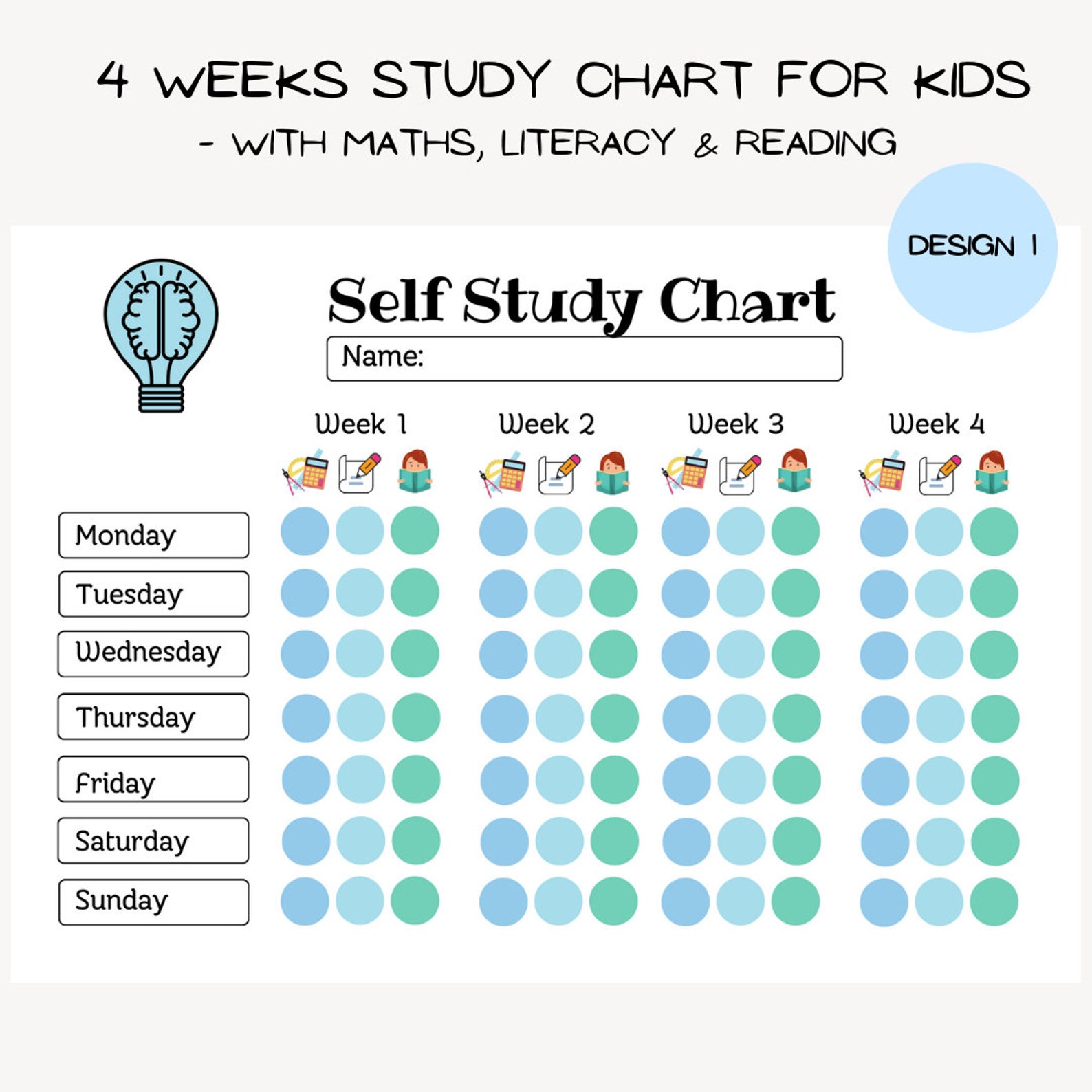 Kids Study Tracker & Planner Study Checklist Chart - Etsy