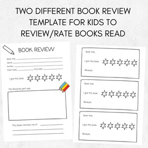 Educational Kids Book Review | Book Review Template | Kids Activity ...