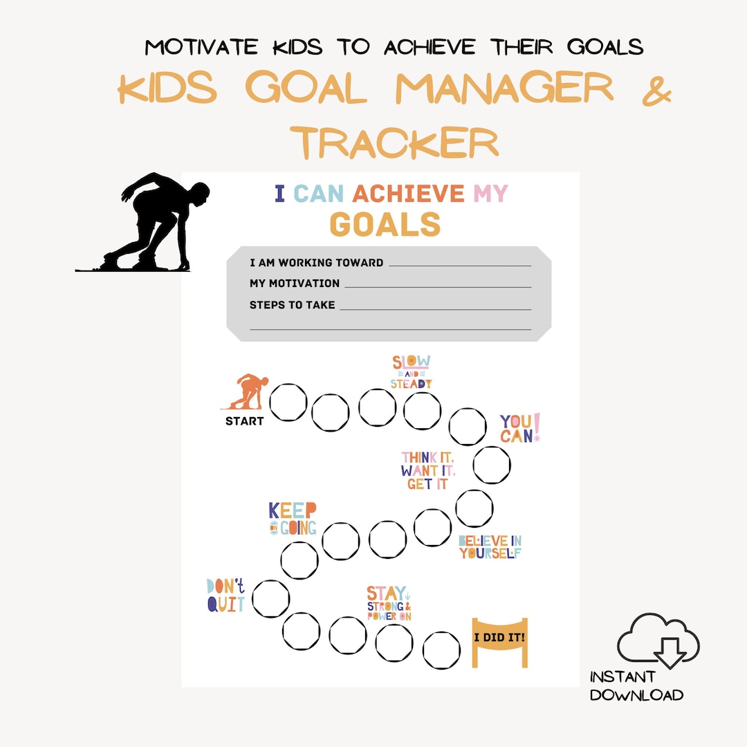 Kids Goal Manager and Tracker Chart Printable Goal Manager and Tracker ...