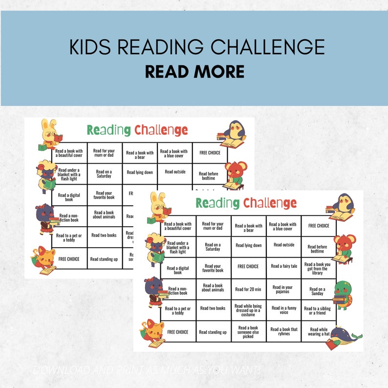 Kids’ Reading Challenge | Printable Kids Reading Chart | Daily Reading ...
