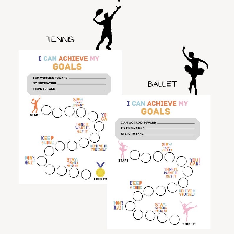 Kids Goal Manager and Tracker Chart Printable Goal Manager and Tracker ...