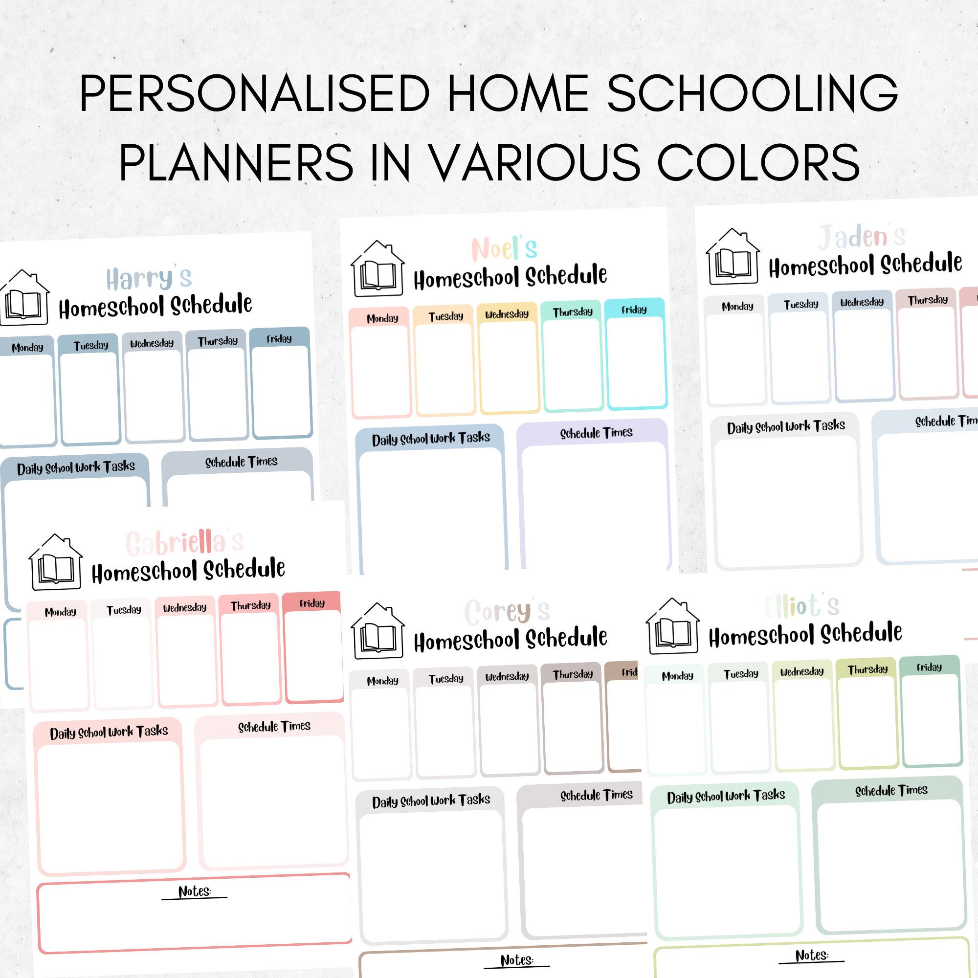 Kids Homeschool Schedule Kids Learning Planner Homeschooling Schedule ...