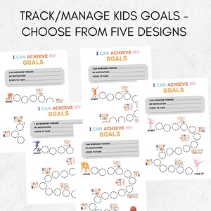 Kids Goal Manager and Tracker Chart | Printable Goal Manager and ...