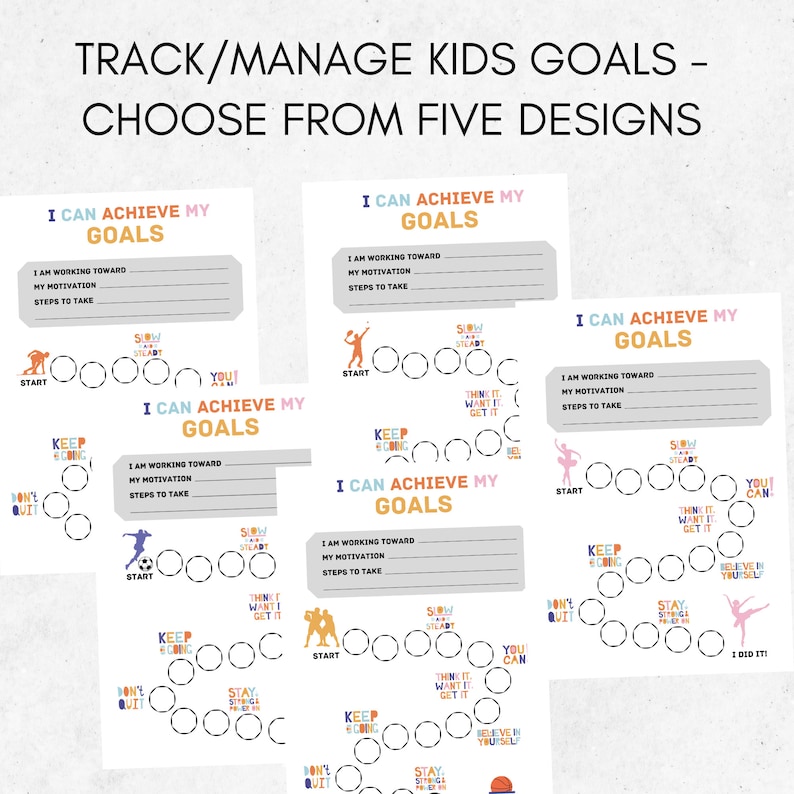 Kids Goal Manager and Tracker Chart | Printable Goal Manager and ...