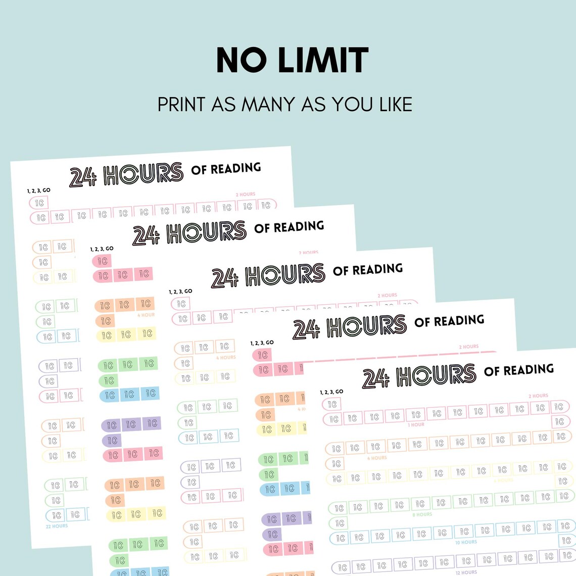 Reading Chart Tracker | Reading Log Printable | 24 Hours of Reading ...