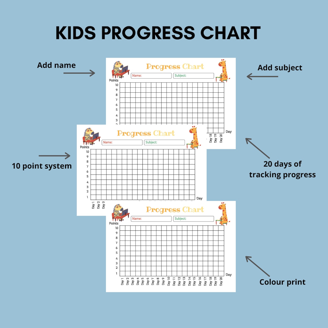 Kids’ Learning Progress Chart | Printable Learning Progress Chart ...