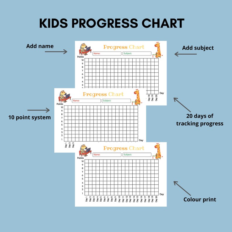 Kids’ Learning Progress Chart | Printable Learning Progress Chart ...