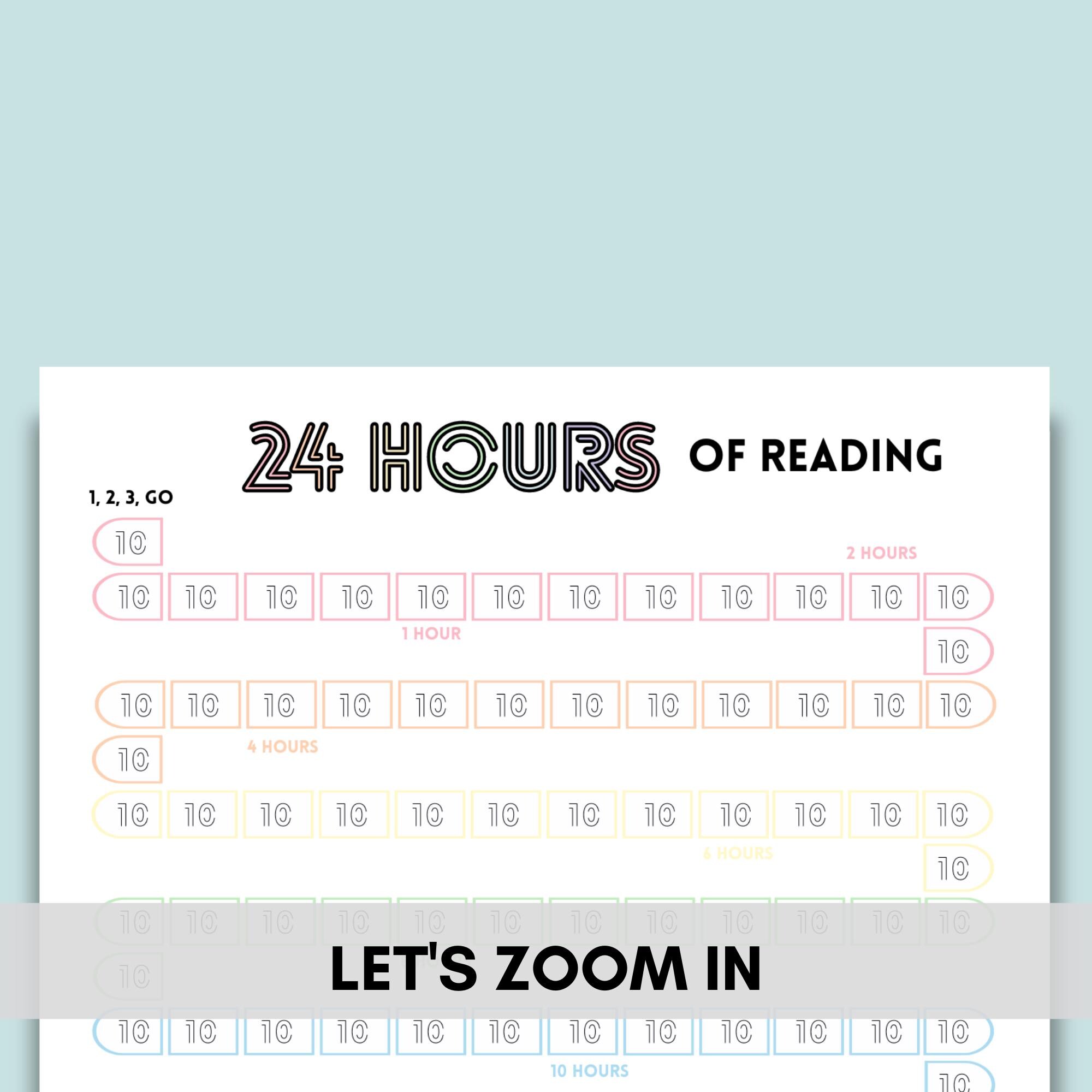 Reading Chart Tracker | Reading Log Printable | 24 Hours of Reading ...