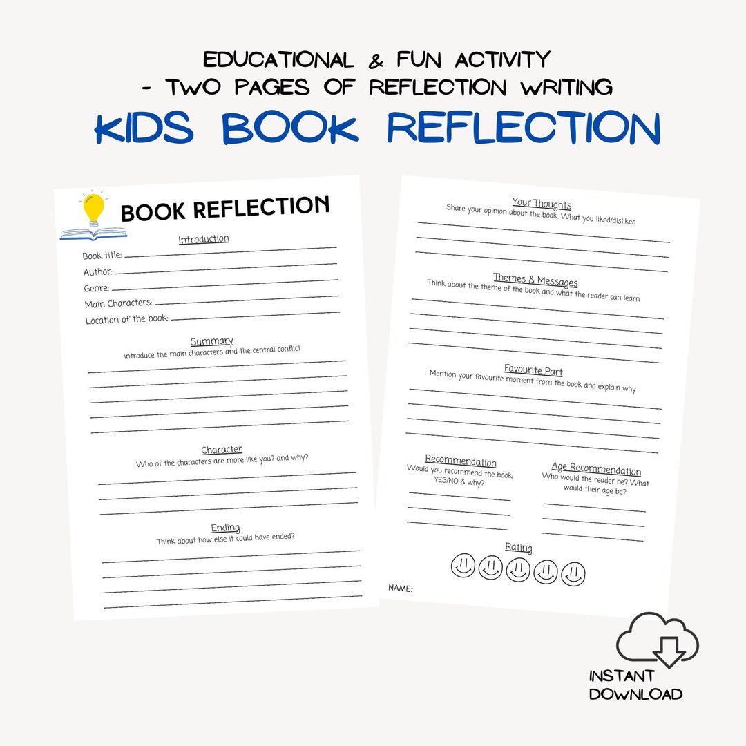 Educational Kids Book Reflection Book Reflection Template Kids Book ...