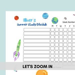 Kids Summer Study Schedule Printable Kids Schedule Daily Learning ...