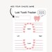 Kids Lost Tooth Tracker in Pink Children's Lost Tooth Chart Lost Tooth ...
