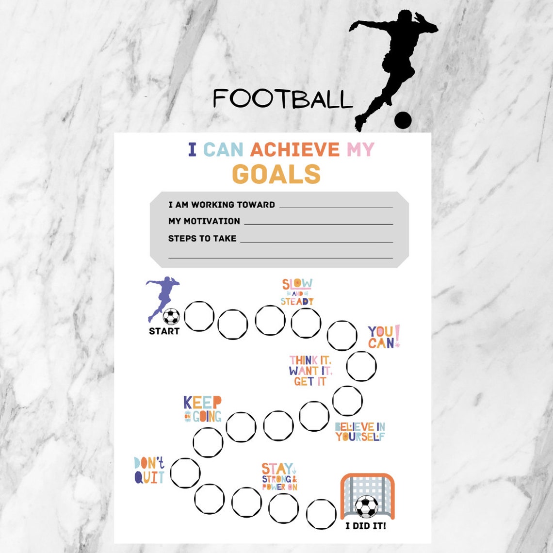 Kids Goal Manager and Tracker Chart Printable Goal Manager and Tracker ...