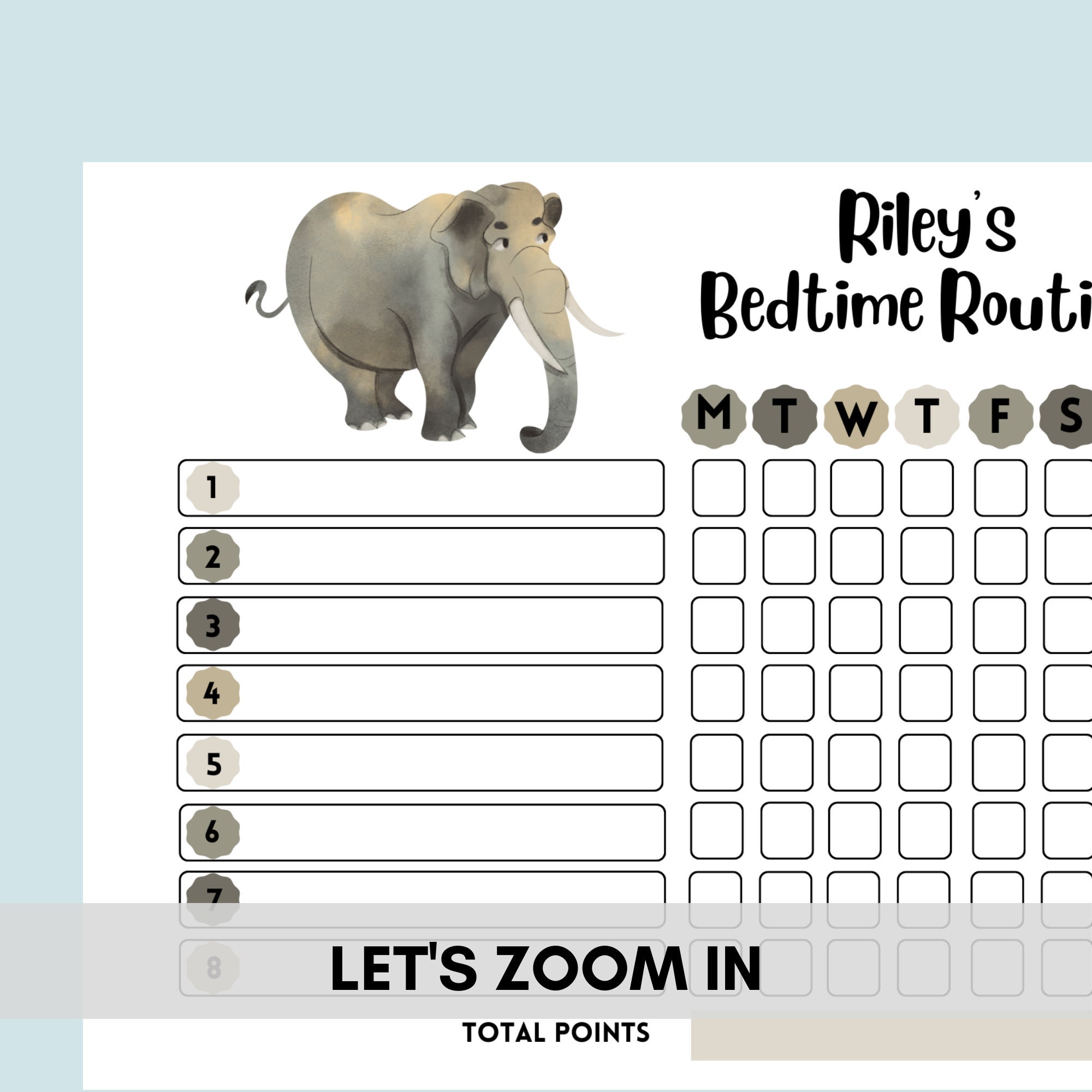 Kids Bedtime Routine Chart Customizable Bedtime Schedule Kids Bedtime ...