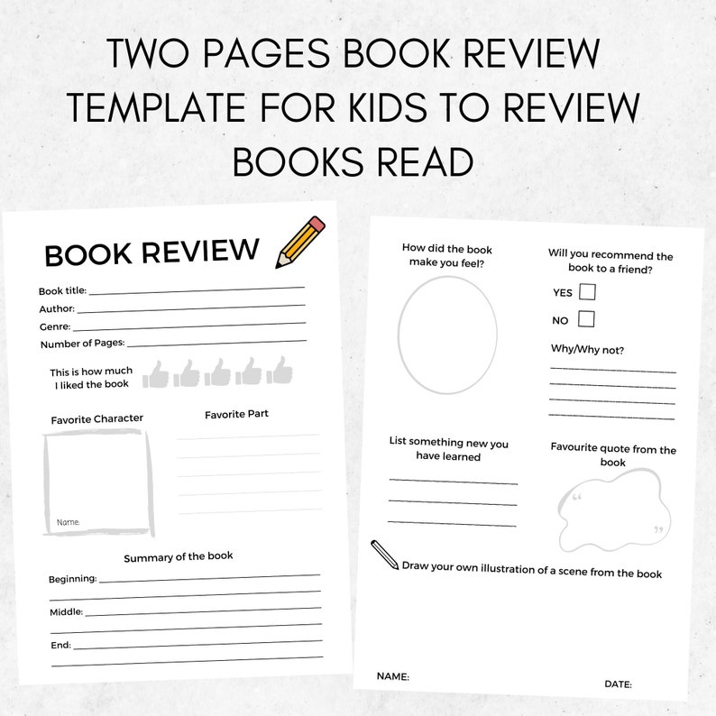 Educational Kids Book Review | Book Review Template | Kids Activity ...