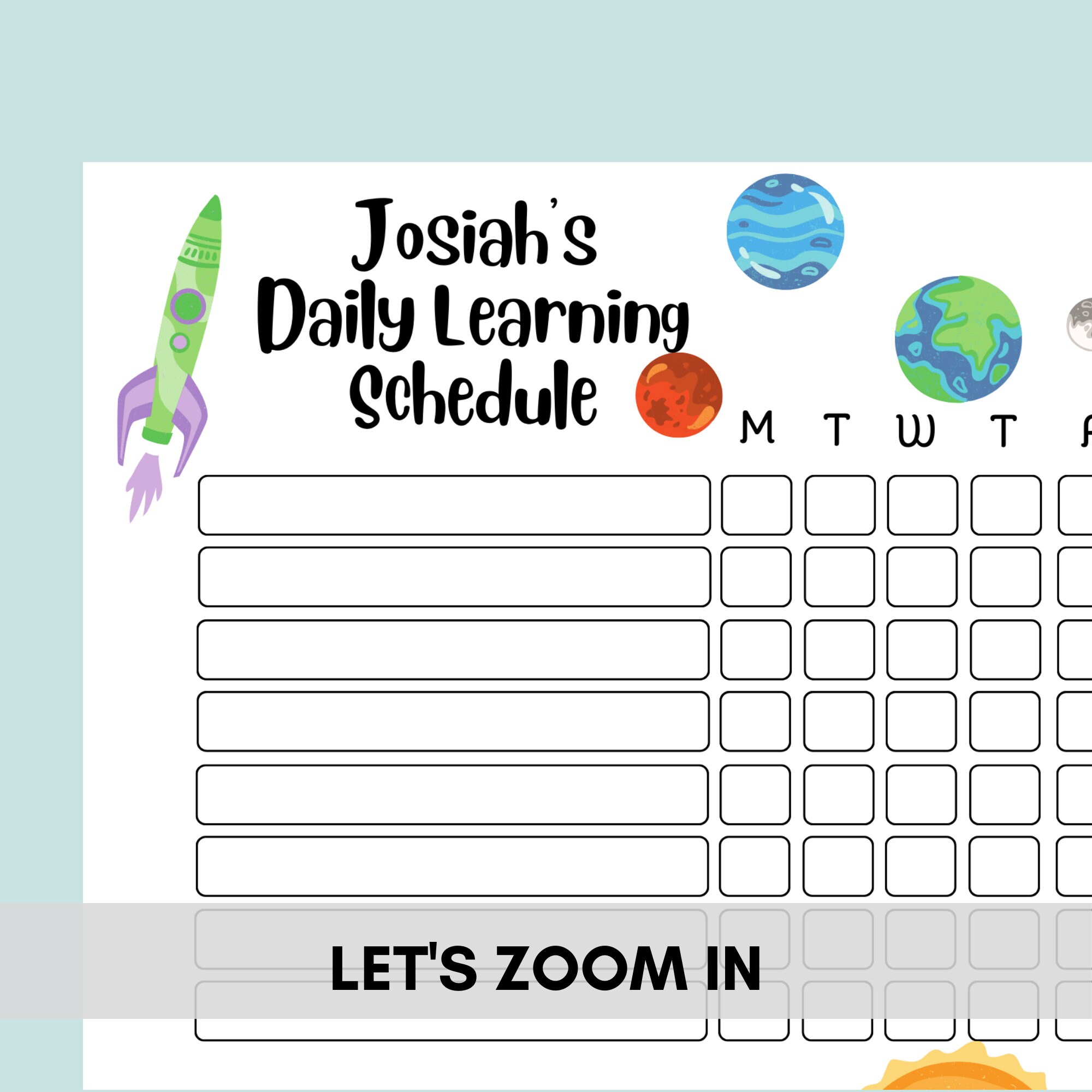 Daily Learning Schedule | Printable Kids Reading Chart | Daily Reading ...