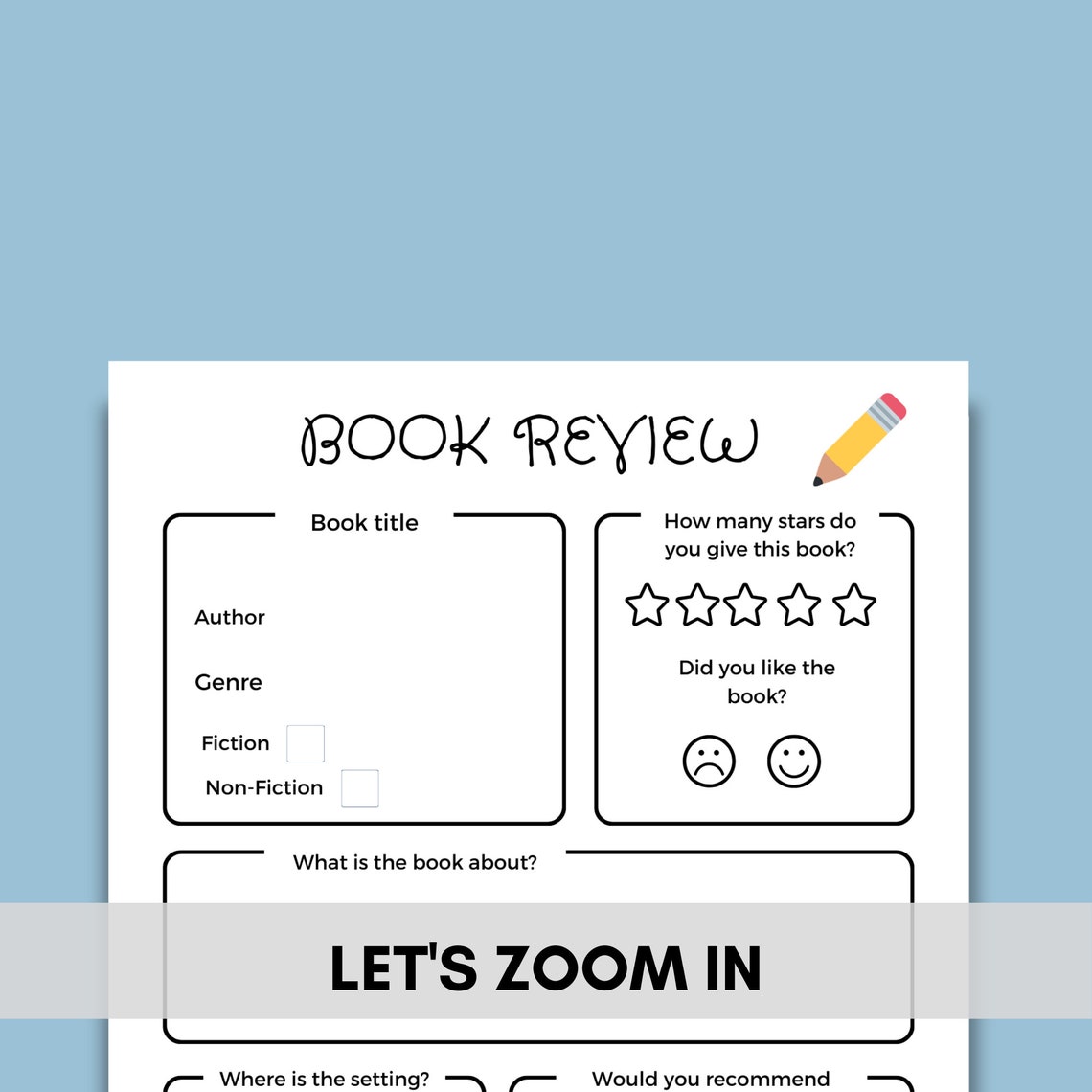 Educational Kids Book Review Book Review Template Kids Activity Sheet ...