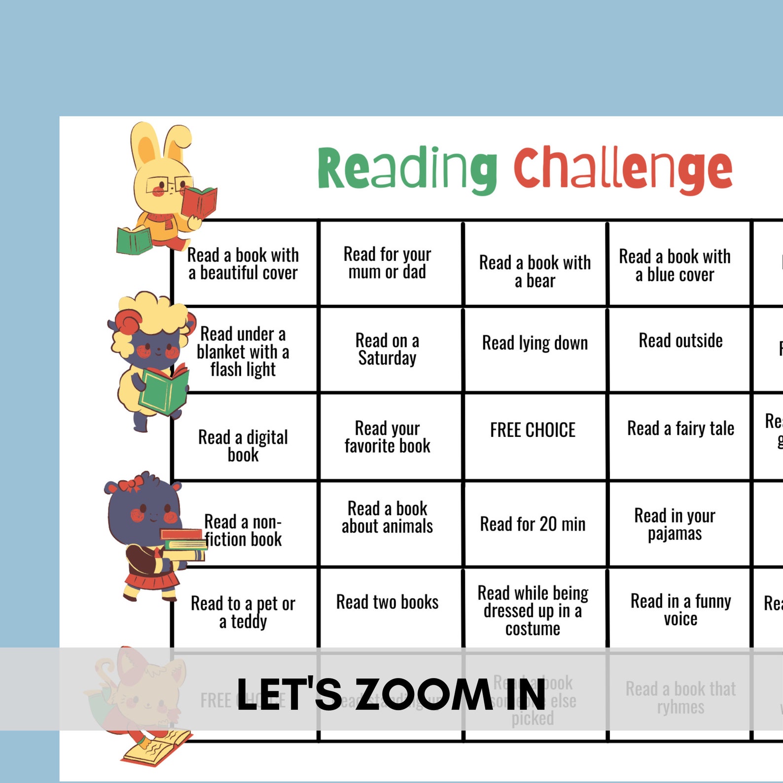 Kids’ Reading Challenge | Printable Kids Reading Chart | Daily Reading ...