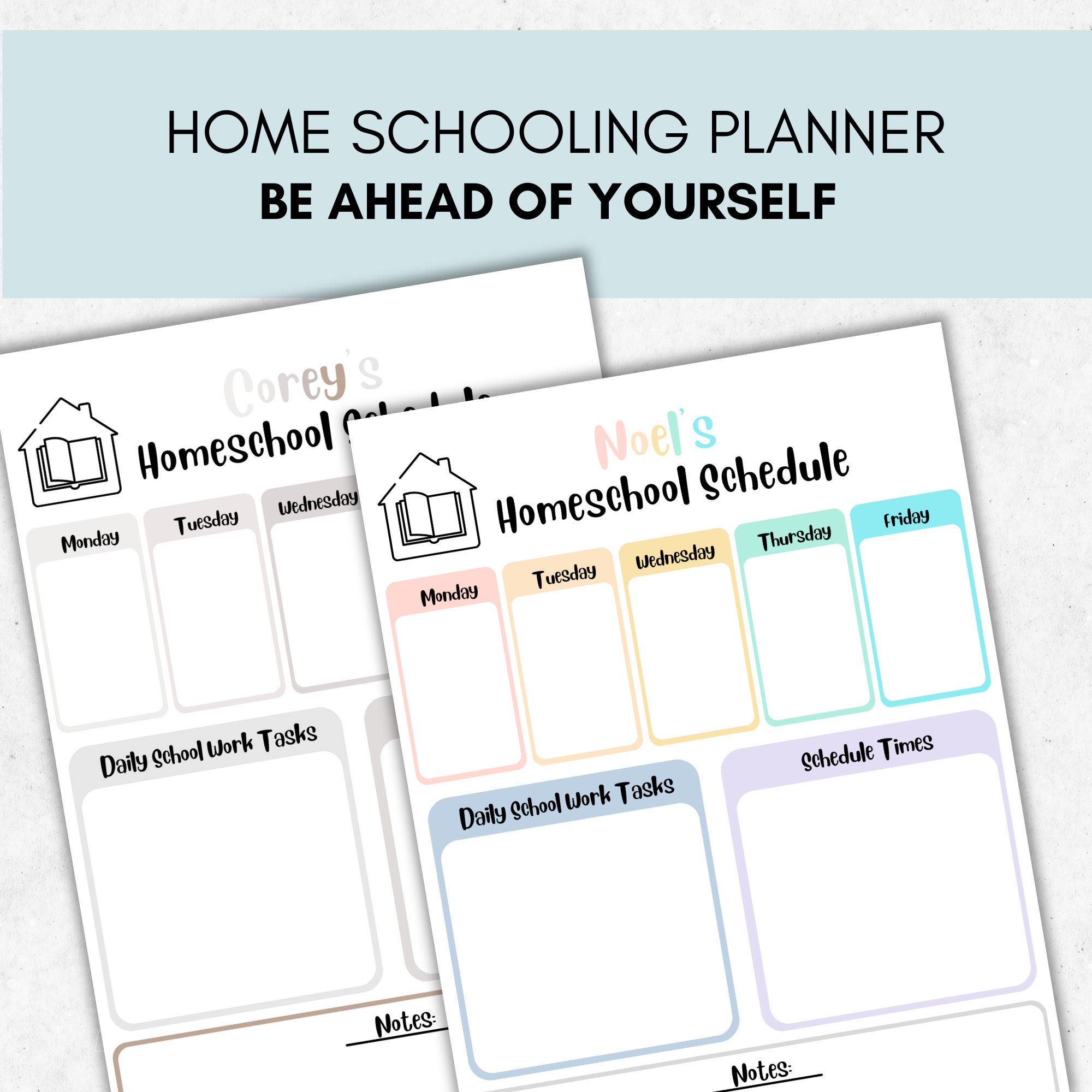 Kids Homeschool Schedule Kids Learning Planner Homeschooling Schedule ...