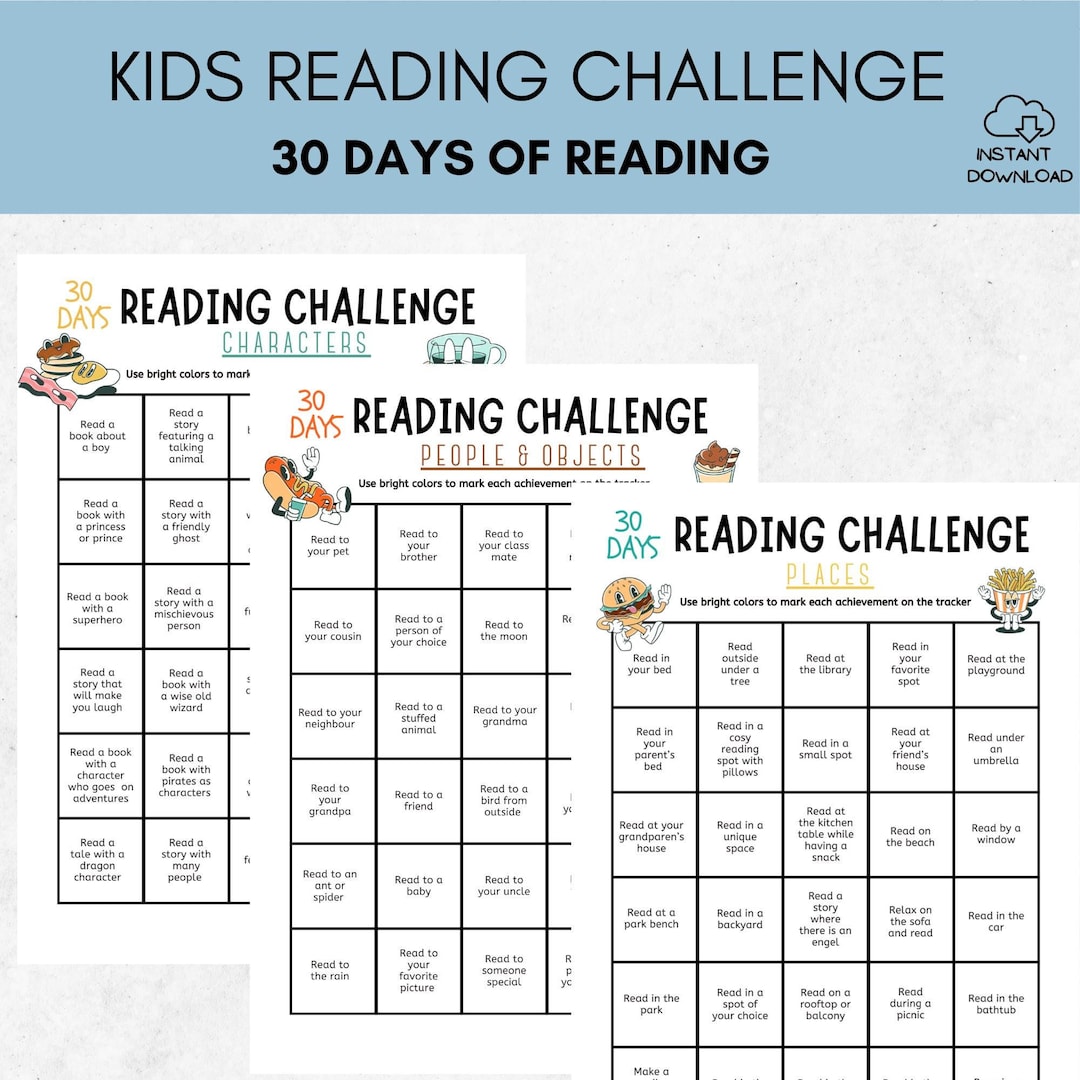 Kids’ Reading Challenge | Printable Kids Reading Chart | Daily Reading ...