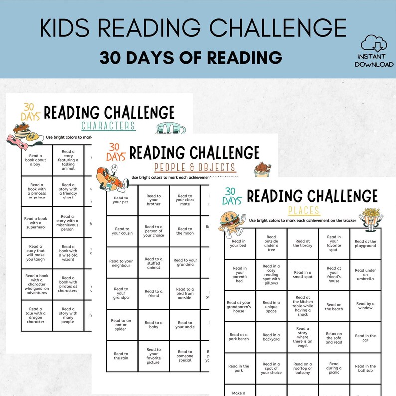 Kids’ Reading Challenge | Printable Kids Reading Chart | Daily Reading ...