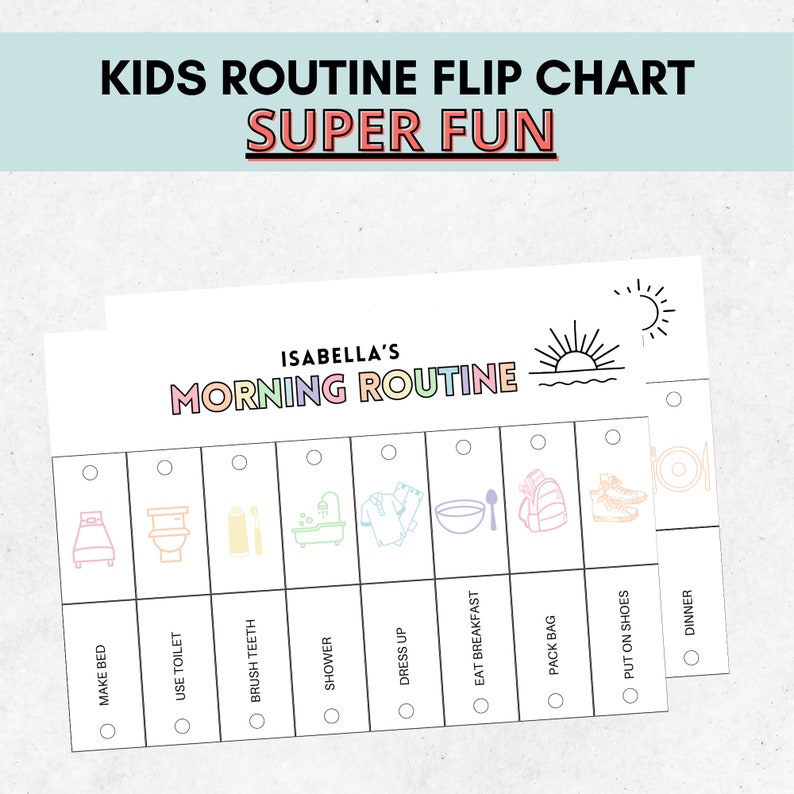 Kids Routine Flip Chart | Morning Routine | Bedtime Routine | After ...