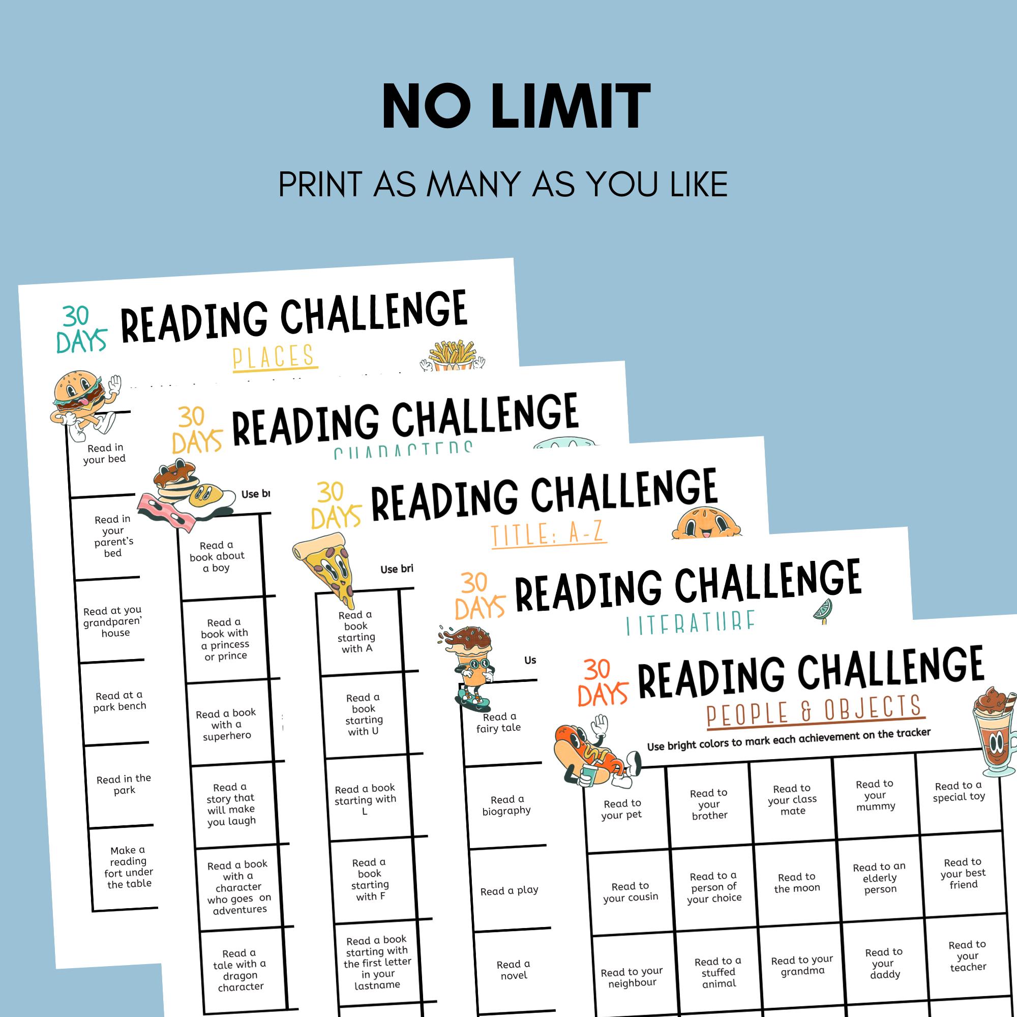 Kids’ Reading Challenge | Printable Kids Reading Chart | Daily Reading ...