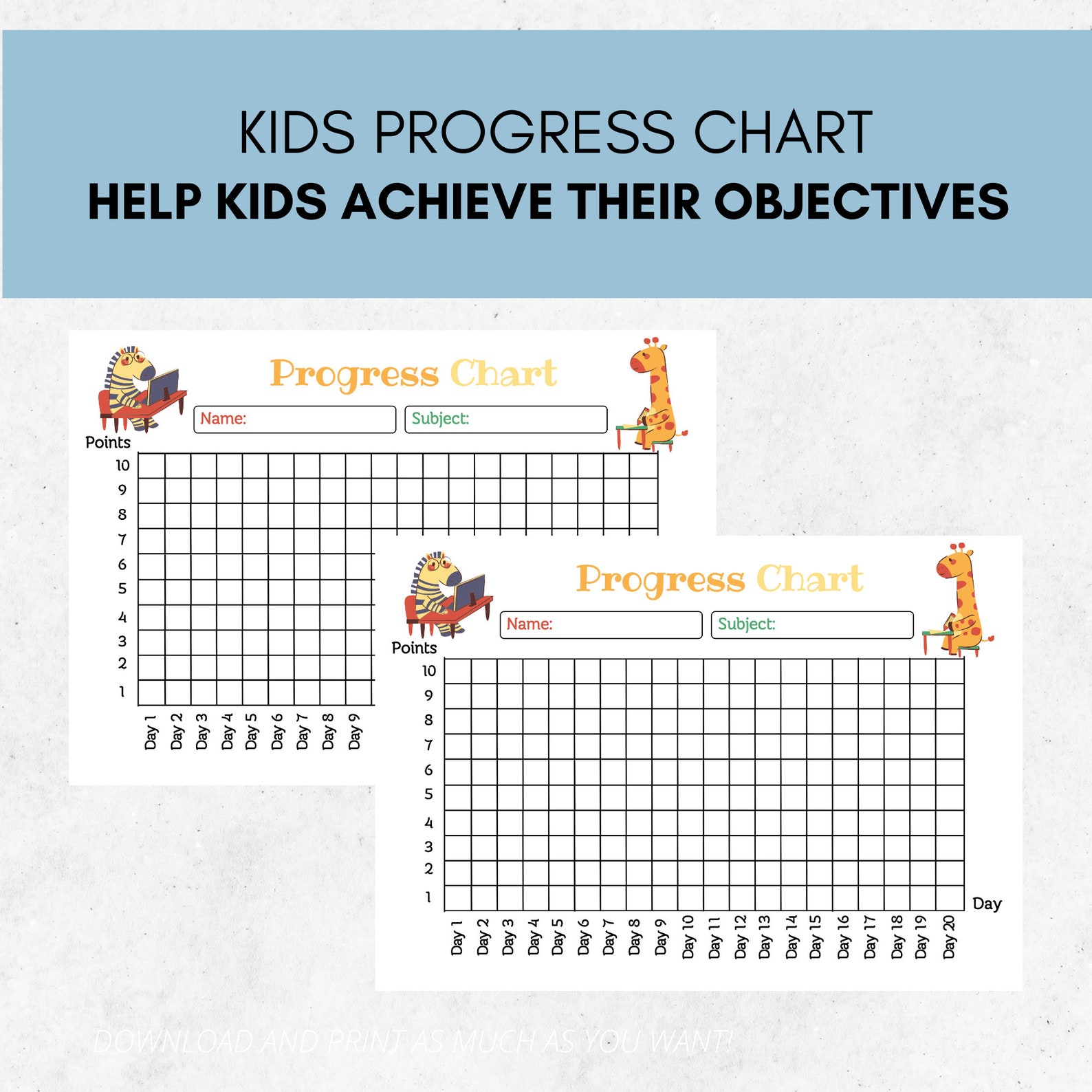 Kids’ Learning Progress Chart | Printable Learning Progress Chart ...