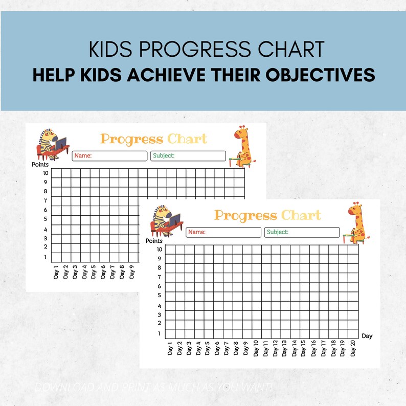 Kids’ Learning Progress Chart | Printable Learning Progress Chart ...