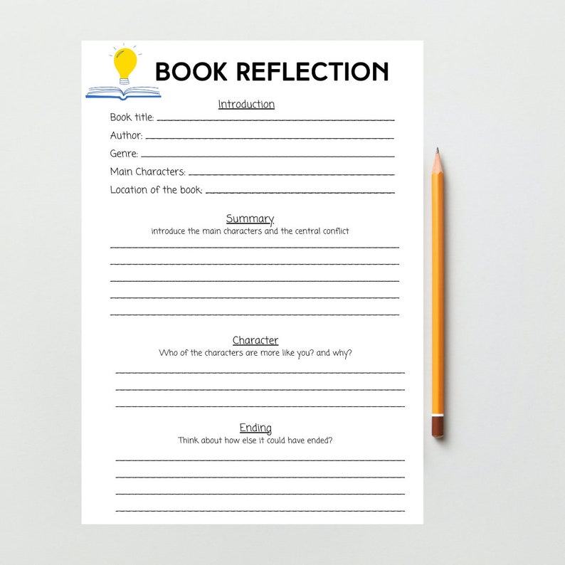 Educational Kids Book Reflection Book Reflection Template Kids Book ...
